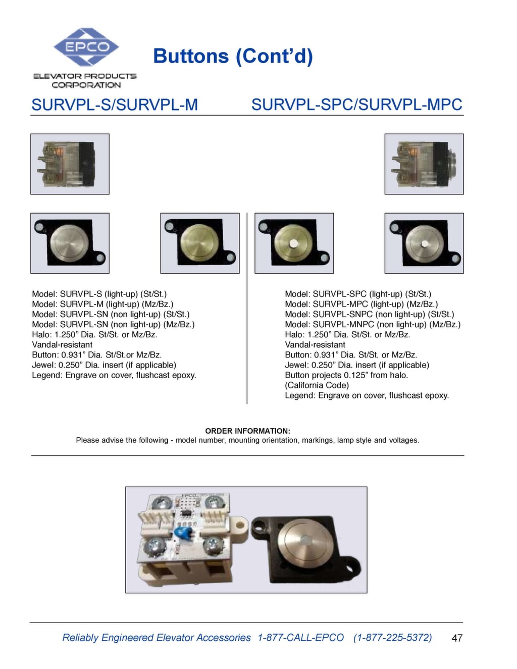 EPCO Elevator Parts Catalog - Elevator Products Corporation