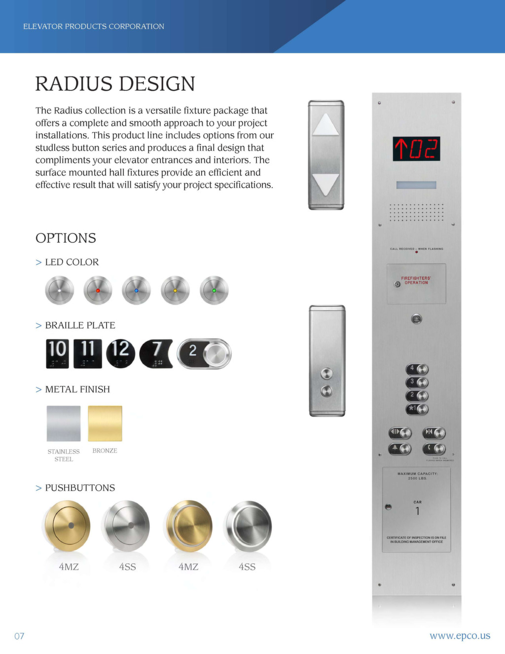 EPCO Elevator Product Brochure - Elevator Products Corporation