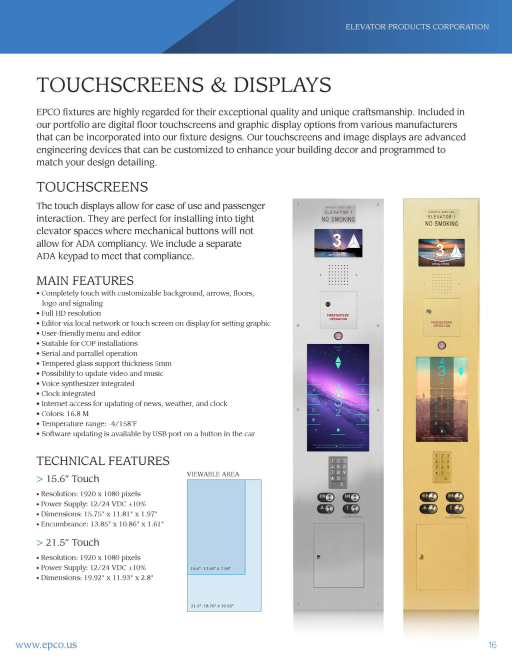 EPCO Elevator Product Brochure - Elevator Products Corporation
